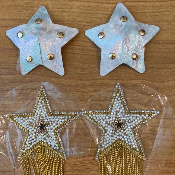 None | Intimates & Sleepwear | Holographic Star Fringe Star Rave Pastie ...